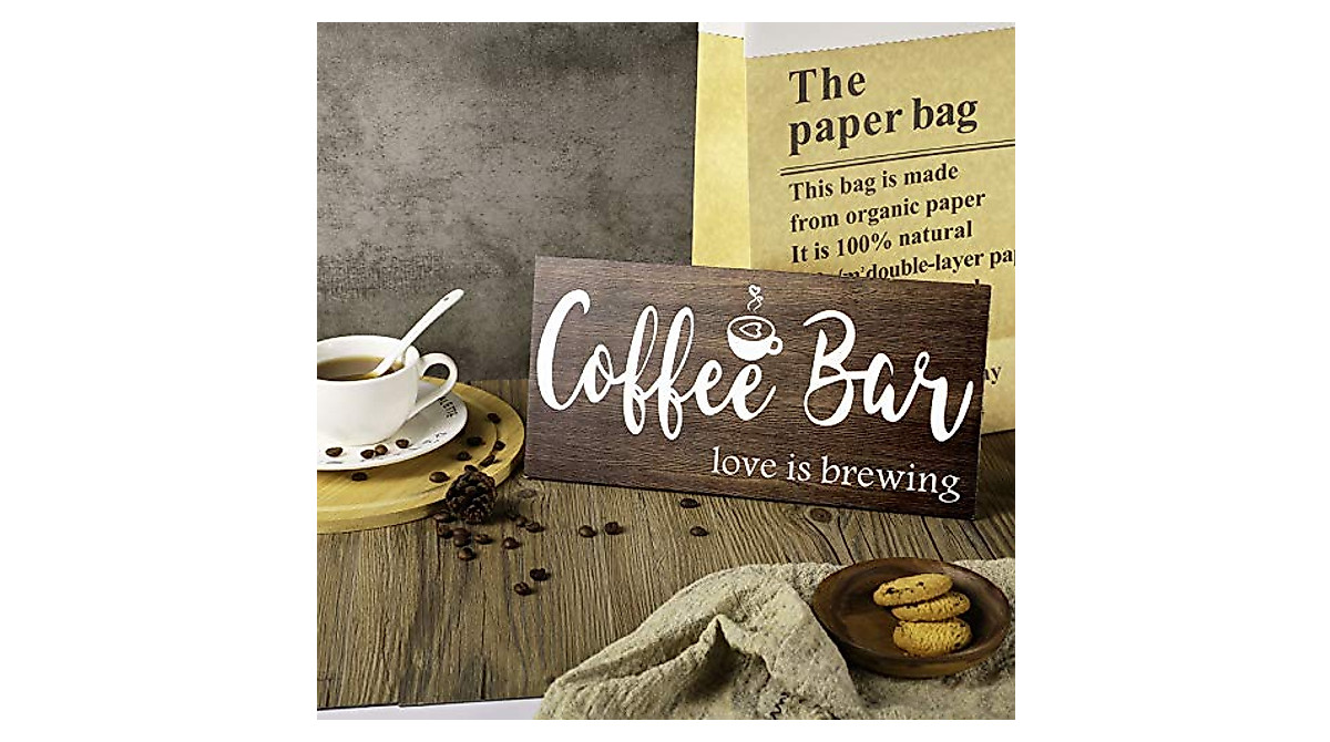 Rustic Coffee Bar Sign - Charming Wood Decor