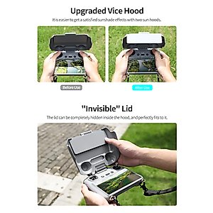 Anbee Upgrade 2-in-1 Protector Cover & Monitor Sun Hood for DJI RC 2 Remote Controller, Compatible with DJI Air 3S / Mini 4 Pro Drone (For DJI RC 2 Controller)