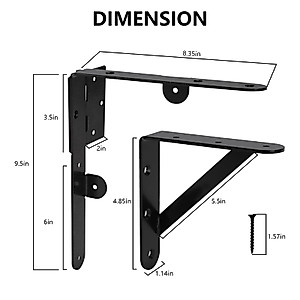 Mofeez Fence Gate Kit Iron Gate Hardware with Gate Latch for Wooden Fences Shed Doors Heavy Duty Anti Sag Gate Corner Brace Bracket
