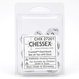 Frosted: Poly D10 Clear/Black (10)