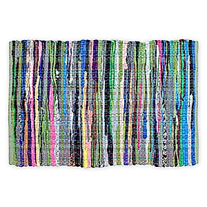 DII Chindi Home Collection Handwoven Multicolor Area Rag Rug, 20x31.5