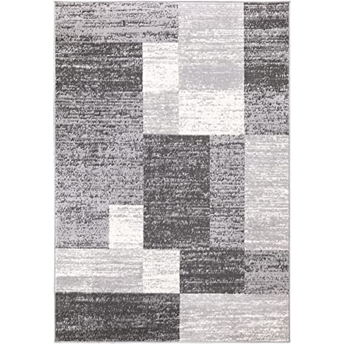 Rugshop Oslo Modern Geometric Boxes Area Rug 7'10" x 10' Gray