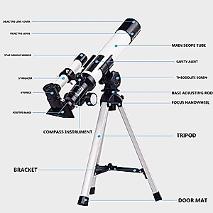 Astronomical Telescope for Kids- Professional Stargazing HD Refractor Telescope 400mm Focal Length, High Magnification Astronomical Telescope to Observe Deep Space Stargazing for Kids Beginners…