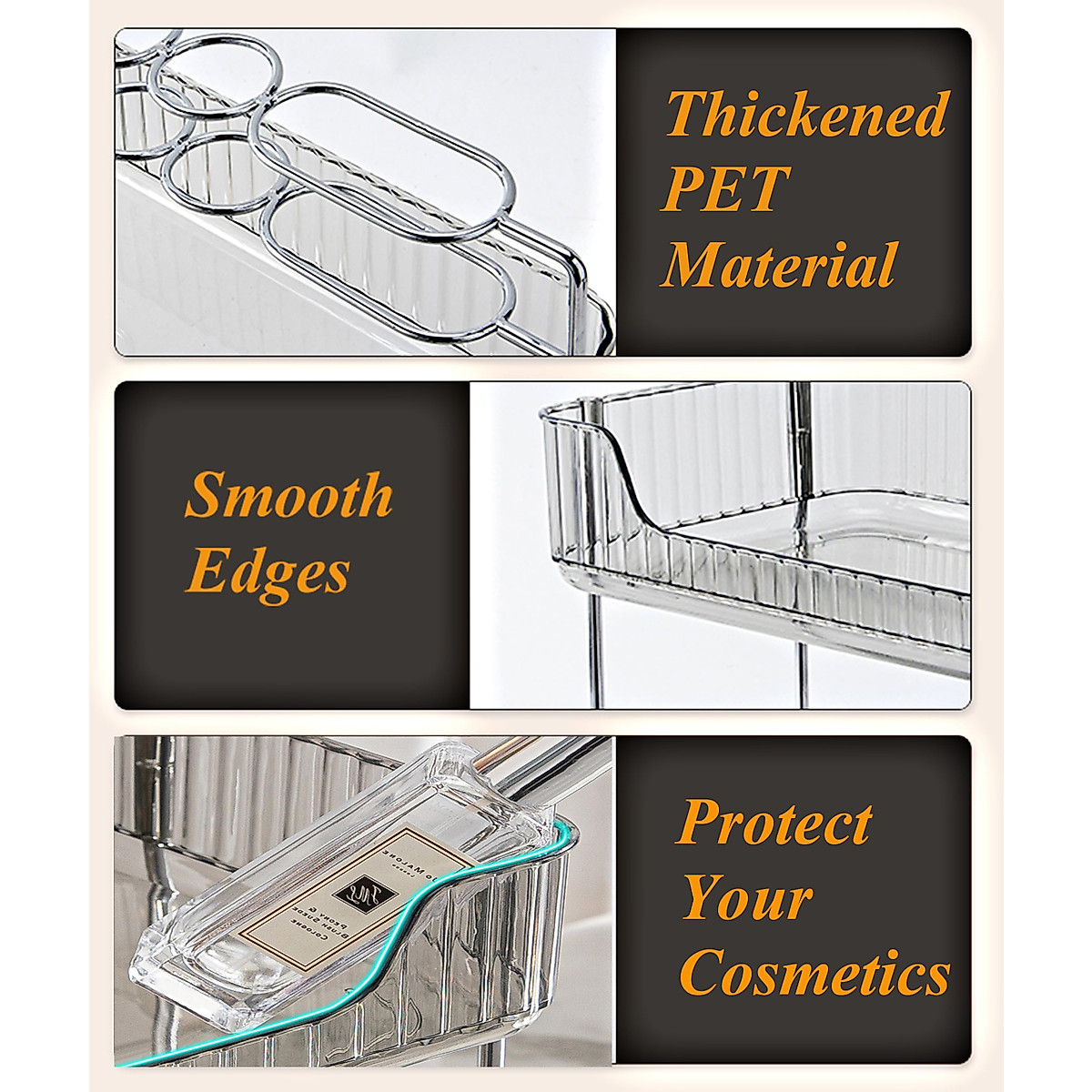 YCJYZLF Bathroom Counter Organizer Countertop Shelf, Perfume Organizer for Dresser, Vanity Organizer Trays, Skincare Organizers, Makeup Cosmetic Storage,Makeup Organizer Countertop(2 Tiers-Clear Pro)