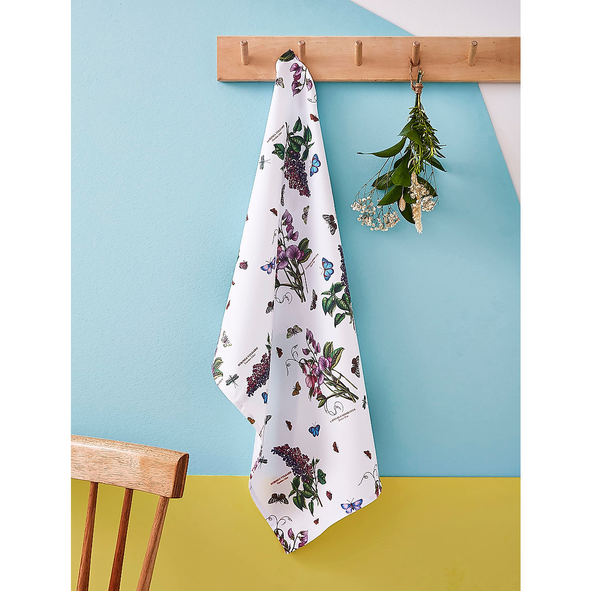Pimpernel Botanic Garden Collection Tea Towel | Quick Drying Cotton Dish Towel | Multi-Purpose Absorbent Kitchen Towel with Floral Design | Measures 18” x 29”