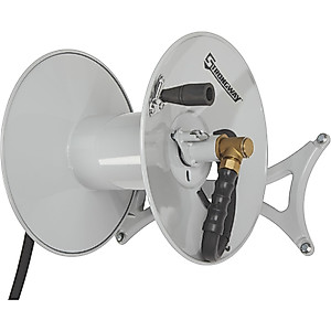 Strongway Wall-Mount Hose Reel with 6ft. Lead-In Hose - Holds 5/8in. x 150ft. Hose