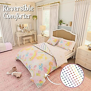 Franco Care Bears Classic Retro Rainbow Bedding 7 Piece Super Soft Comforter and Sheet Set with Sham, Queen, (100% Official Licensed Product) Collectibles