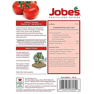 Jobe’s Garden Fertilizer Spikes, Easy Plant Care Fertilizer for Tomato Plants, 18 Count