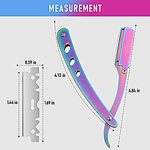 Professional Straight Edge Barber Razor for Men with 100 Single Blades Premium Stainless Steel Shaving Razor for Home & Salon Grooming Using