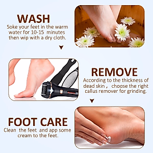 Electric Callus Remover for Feet,Rechargeable Foot File Hard Skin Remover,Waterproof 14 in1 Professional Pedicure Kit for Cracked Heels &Dead Skin,with 3 Roller Heads 2 Speed, Battery Display