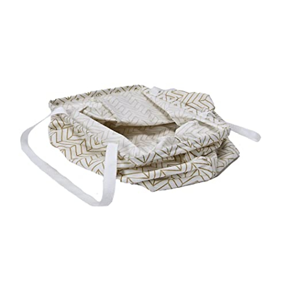 Household Essentials Krush Rectangular Laundry Bag with Handles, Tan Chevron Large