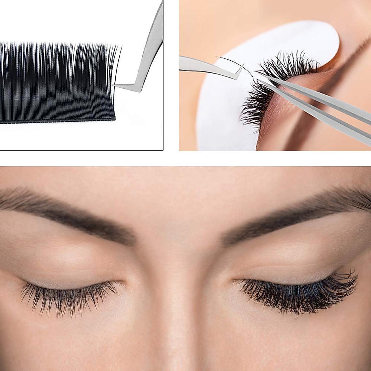QUEWEL Eyelash Extensions 0.15mm C Curl Mix 8-15mm Supplies Matte Black Individual Eyelashes Salon Use|0.03/0.05/0.07/0.10/0.15/0.20mm C/D Single 8-18mm Mix 8-15mm/10-15mm|（0.15 C Mix8-15mm）