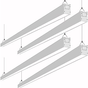 hykolity 8FT Linkable LED Linear Light, 80W 9200lm 3000K/4000K/5000K CCT Selectable, 0-10V Dimmable Architectural LED Suspension Office Lighting Fixture for Market, Garage, ETL,4 Pack - Silver