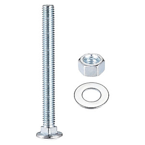 uxcell 3/8-16 x 4 Square Neck Carriage Bolts with Nuts & Washers, Carbon Steel Coach Bolt Screws 5 Set