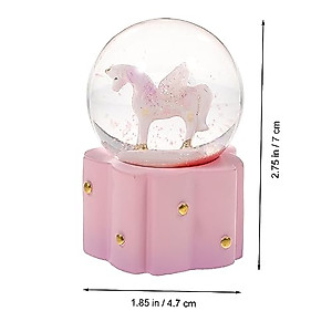 VOSAREA Unicorn Crystal Ball Kid Gifts Kids Gifts Dining Table Decor Kids Snow Dome Snow Globe Ornament Collectible Snow Globe Glowing Ball Decorative Handicraft Unicorn Globe Gift Doll 3D