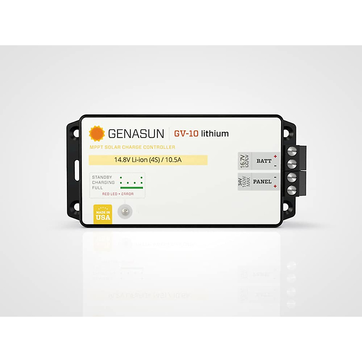 Genasun GV-10-Li-16.7V, 10.5 A MPPT Charge Controller for Lithium (4S Li-ion) Battery