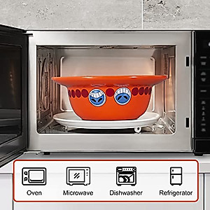 Anime One Piece Bowl Set with Chopsticks Straw Hat Ceramic Ramen Bowl Set Merchandise Fans Gifts, Dishwasher & Microwave Safe (orange)