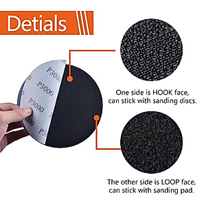 Tshya 80Pcs 6 Inch Hook and Loop Sanding Discs 1000/1500/2000/3000 Grits Wet Dry Sandpaper with 2Pcs Foam Pads for Random Orbital Sander