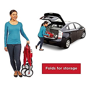 Radio Flyer 3-in-1 EZ Folding Wagon Ride On For Kids, Garden, & Cargo, Red Collapsible Wagon