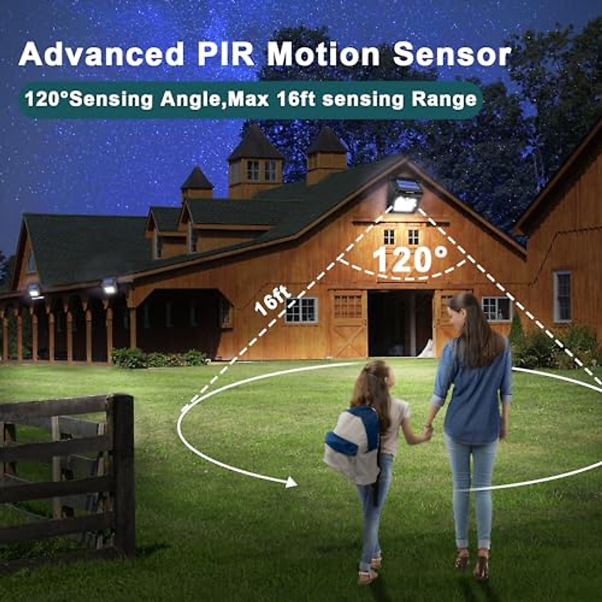 Luposwiten Solar Outdoor Lights Waterproof - Super Bright Motion Sensor Outdoor Lights Easy to Install Solar Lights for Outside, Front Door, Yard, Garage, Garden, Patio, Deck (4 Pack)