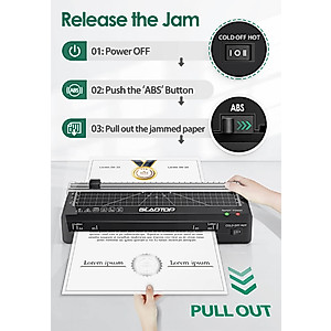 A4 Laminator, 9 inches Laminator Machine Built in Paper Trimmer with 30pcs Thermal Laminating Pouches Sheets, Corner Rounder, 70s Fast Warm-up, Portable Personal Laminator for Home/Office/School