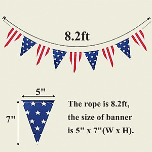 FAKTEEN American Stars and Stripes Flag Bunting Garland USA Triangle Banner Patriotic Party Decoration for Fourth of July Independence Memorial Day Party Supplies