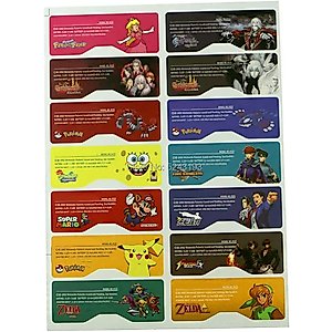 14 PCS Colourful Custom Design Back Tag Label Stickers for Gameboy Advance SP GBA SP Console