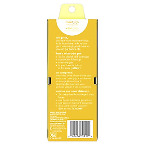 joy razor, handle + 2 razor blade refills (Yellow)