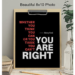 Motivational Quote Art Print Wall Art Poster - 8x10 Inspirational Home Decor, Room Decoration for Office, Classroom - Gift for Parenting, Teacher, Entrepreneur - Henry Ford Quote