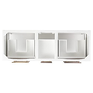 Signature Hardware 953332-60-RUMB-0 Robertson 60" Free Standing Double Vanity Cabinet Set with Mahogany Cabinet, Vanity Top and Rectangular Undermount Sinks - No Faucet Holes