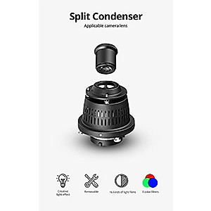 AMBITFUL AL-16 PRO Bowens Mount Split Focalize Conical Snoot Optical Condenser Art Special Effects Shaped Beam Light Cylinder with for Nikon AI Lens Adapter
