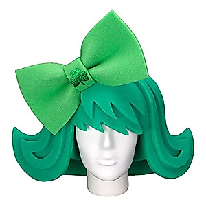 FOAM PARTY HATS: St Patrick's Wig - Saint Patrick Party -St Patricks Women Wig - St Patrick's Day Deco Wig - Shamrocks Wig - Irish Women Wig - Green Wig