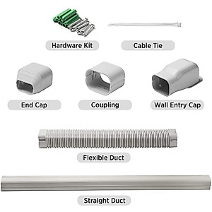 TURBRO 3’’ W × 7.5’ L Decorative PVC Line Cover Kit for Mini Split and Central Air Conditioners, AC Heat Pumps Systems