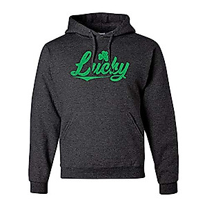 Go All Out 4X-Large Black Heather Mens Lucky Shamrock St. Patrick's Day Sweatshirt Hoodie