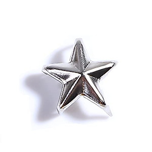 100Pcs Metal Star Shaped Rivets for Leather, Spikes Studs Rivets Studs for Leather Craft Clothing Bags Belts, Bag Shoes Clothes Bracelet Leather Craft