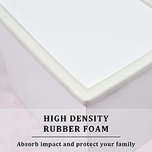 Baby Proofing Edge and Corner Guards, Safety Furniture Bumper with 3M Double-Sided Tape, Child Corner Protector for Fireplace, Table, Stair, Cabinet(Beige White)