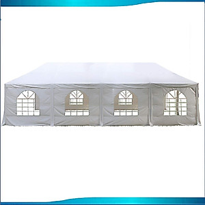 DELTA 40'x20' PE Frame Party Tent,Large Heavy Duty Wedding Tent Canopy,Outdoor Commercial Event Shelter Gazebo,Waterproof Top,Galvanized Steel Poles,Storage Bags