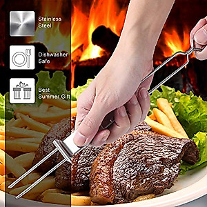 Bnlife Barbecue Skewers Stainless Steel for Grill Outings Cooking Tools，8-Pack set 13" BBQ Shish Kabob Skewer Sticks