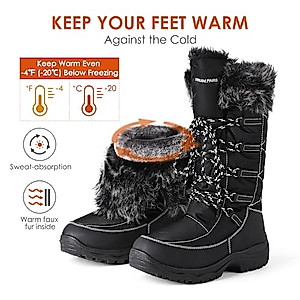 DREAM PAIRS Women's Warm Faux Fur Lined Mid-Calf Winter Snow Boots,Size 10,Maine/Black,Maine