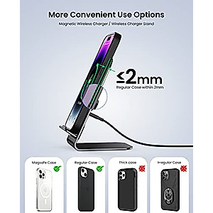 DSUSMA 15W Magnetic Wireless Charger Compatible with MagSafe Charger/iPhone 14/14 Pro/14 Plus/14 Pro Max/iPhone 13/13 Pro/13 Pro Max/iPhone 12 Series, with 20W Power Charger+5ft Charger Cable(Black)