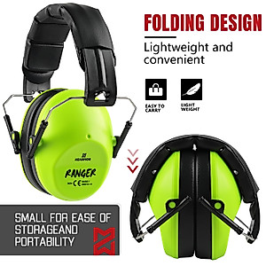 HEARMOR Safety Ear Protection Ear Muffs, Noise Cancelling Earmuffs for Tactical, Shooting Gun Range and Hunting, Fluorescent Green