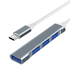 ZLDGYG SMDMM 4 in 1 HUB Type-C to USB 3.0 HUB Docking Station Hub 5GBPS Fast Speed Transmitter USB Type C Adapter (Color : Gray)