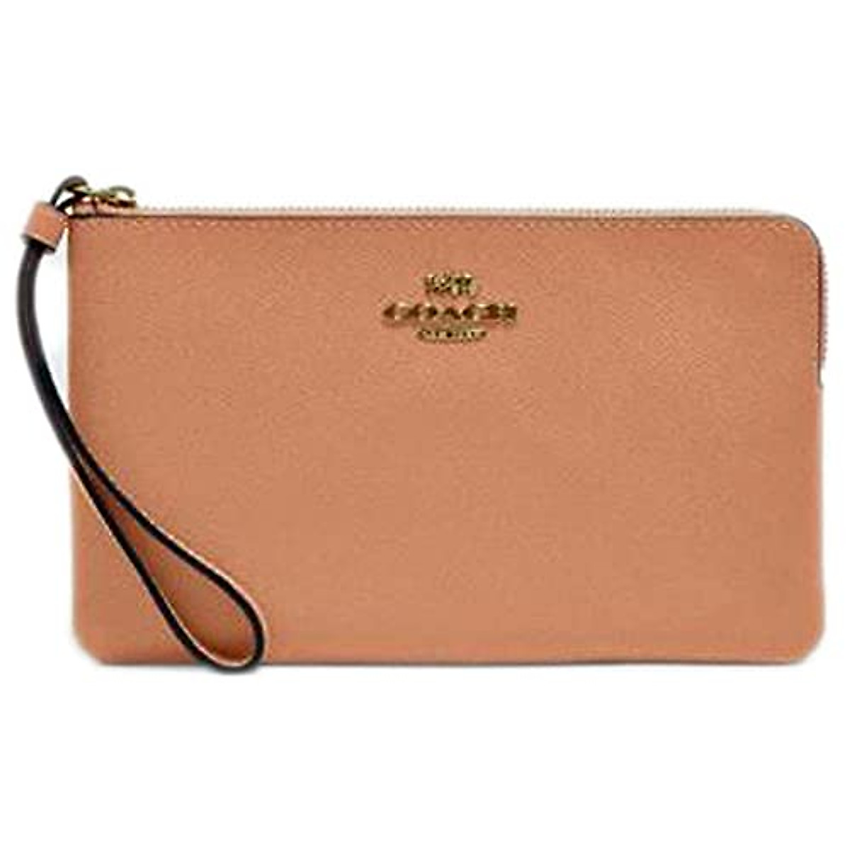 COACH Women`s Large Corner Zip Wristlet Crossgrain Leather/Faded Blush