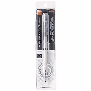 uni Kuru Toga Roulette Model Auto Lead Rotation 0.5mm Mechanical Pencil, Silver Body (M510171P.26)