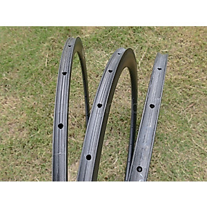 Toray Carbon Wheel Rims Full Carbon 3K Matt Road Bike Tubular Wheel Rim 50mm Basalt Brake Side Width 25mm / Holes : 24, 24