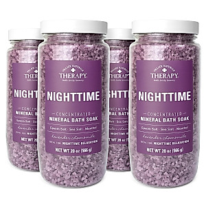 Village Naturals Therapy Nighttime Concentrated Mineral Bath Soak, 20 oz, Pack of 4