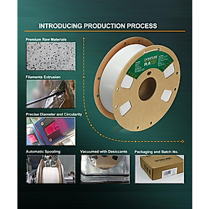 OVERTURE PLA Filament 1.75mm PLA 3D Printer Filament, 1kg Cardboard Spool (2.2lbs), Dimensional Accuracy +/- 0.02mm, Fit Most FDM Printer (White 1-Pack)