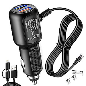 Radar Detector Power Cord,for Uniden Escort Valentine Beltronics Passport Cobra etc Radar Detector,with Dual USB QC3.0 Quick Charger（RJ11