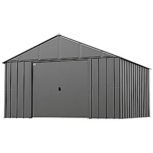 Arrow Sheds Classic 12' x 12' Outdoor Padlockable Steel Storage Shed Building, Charcoal