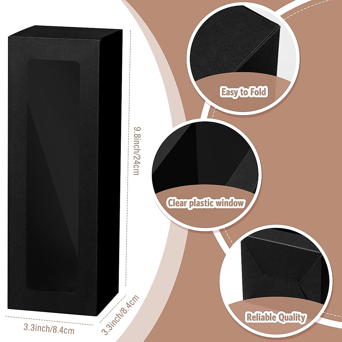 PerKoop Gift Boxes for Sublimation Tumblers, 36 Pcs with Ribbon, Christmas Themed, Fits 12/20/30 oz Tumblers, Gift Wrapping & Shipping